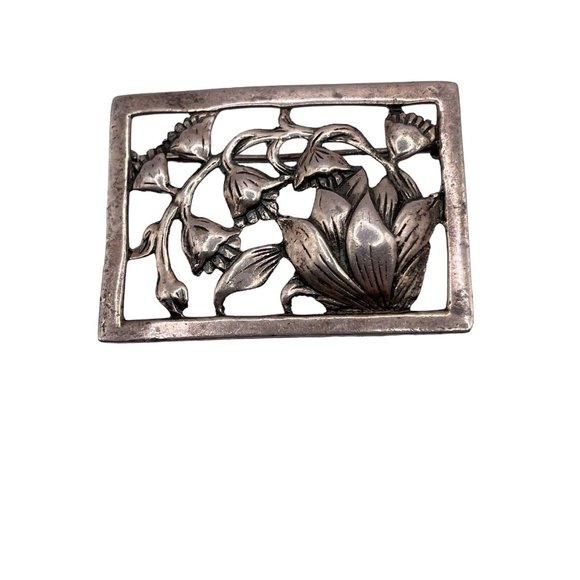 Jewelry | Vintage Sterling Silver 925 Open Work Flowers Pin Brooch ...